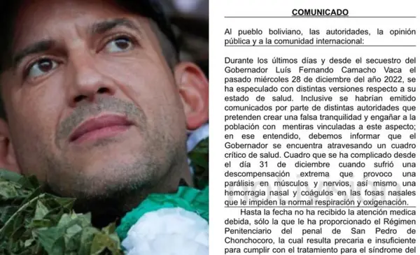 Revelan que Luis Fernando Camacho tiene parálisis en los músculos y ...